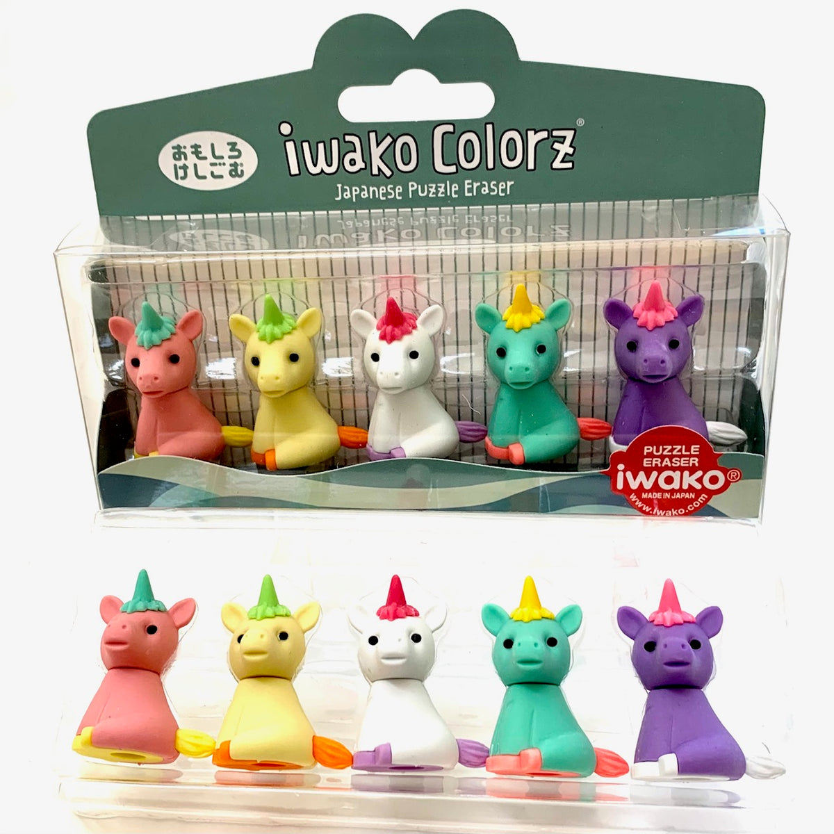 384521 IWAKO Colorz Unicorns -1 box of 5 Erasers – IwakoUSA