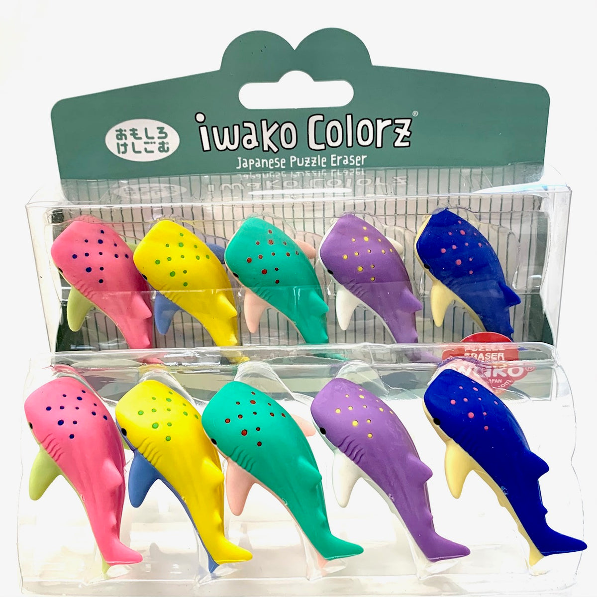 384561 Iwako Colorz Whale Sharks-1 box of 5 Erasers – IwakoUSA